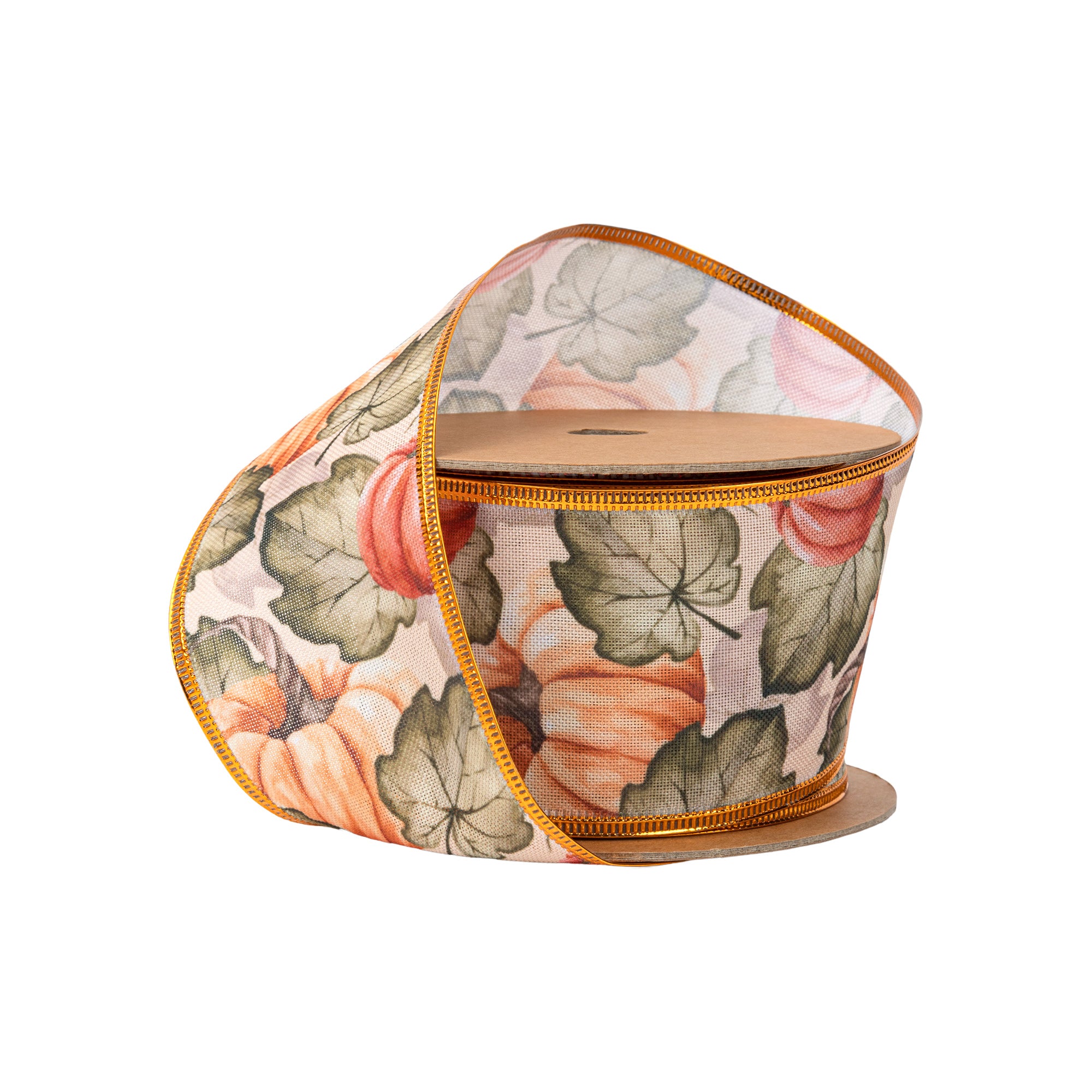 2 1/2" Wired Ribbon | Pumpkin and Vines | 10 Yard Roll