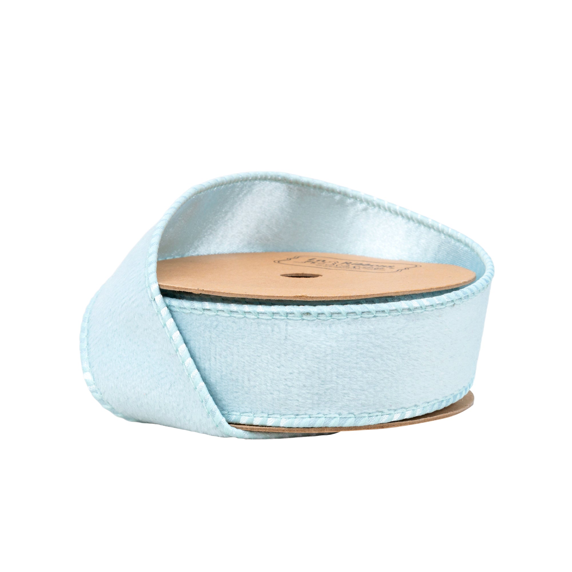 1" Reversible Classic Velvet Wired Ribbon | Baby Blue/Baby Blue | 10 Y