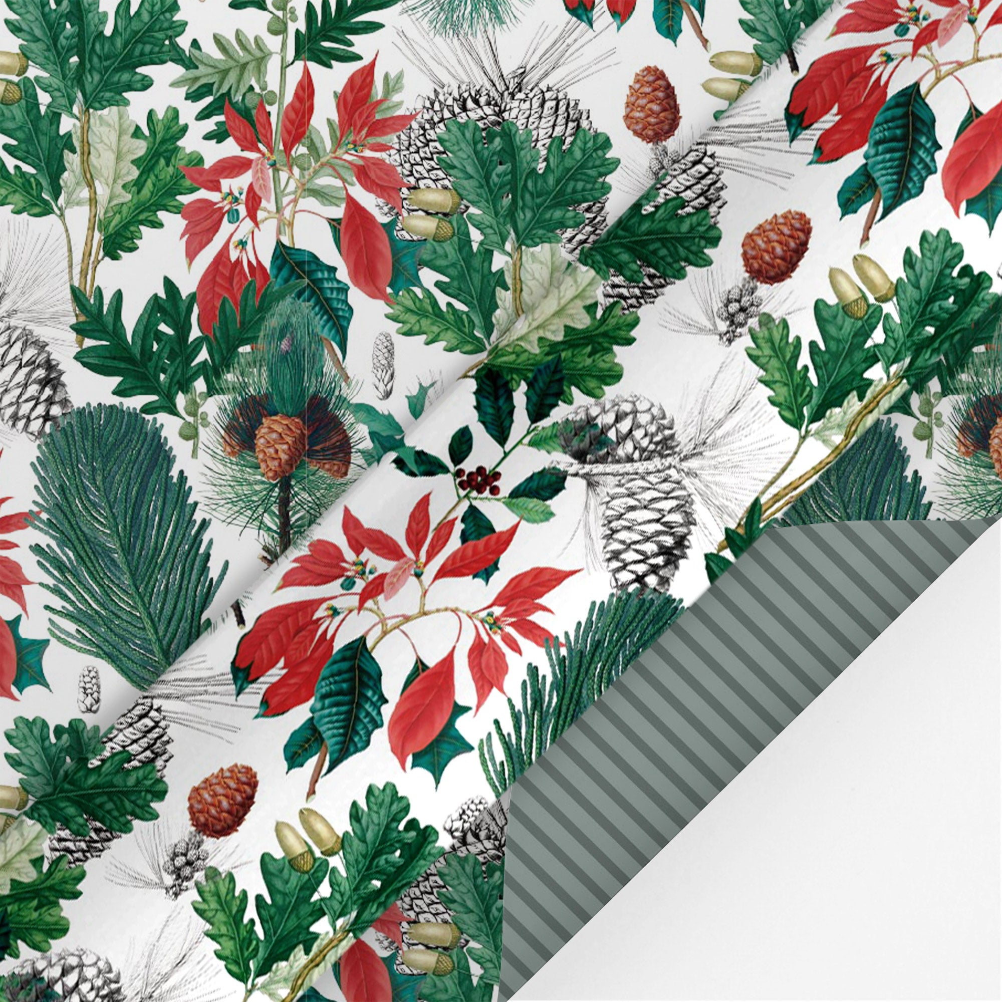 24" x 417' Reversible Holiday Wrapping Paper Half Ream | Holiday Botan