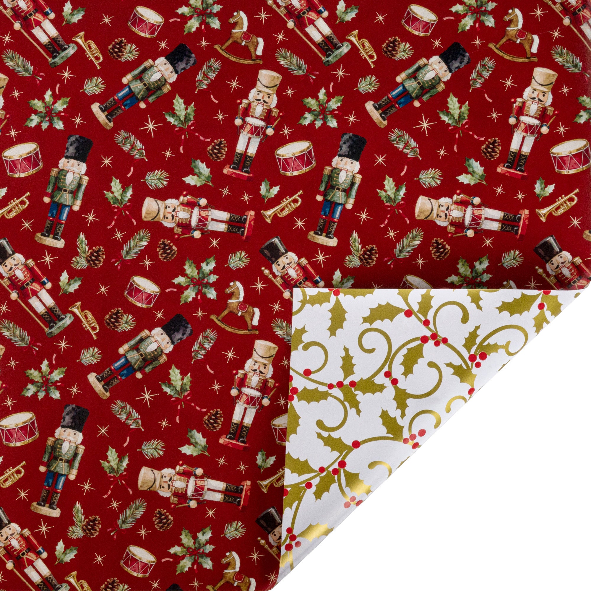 24" x 417' Holiday Reversible Metallic Wrapping Paper Half Ream | Holl